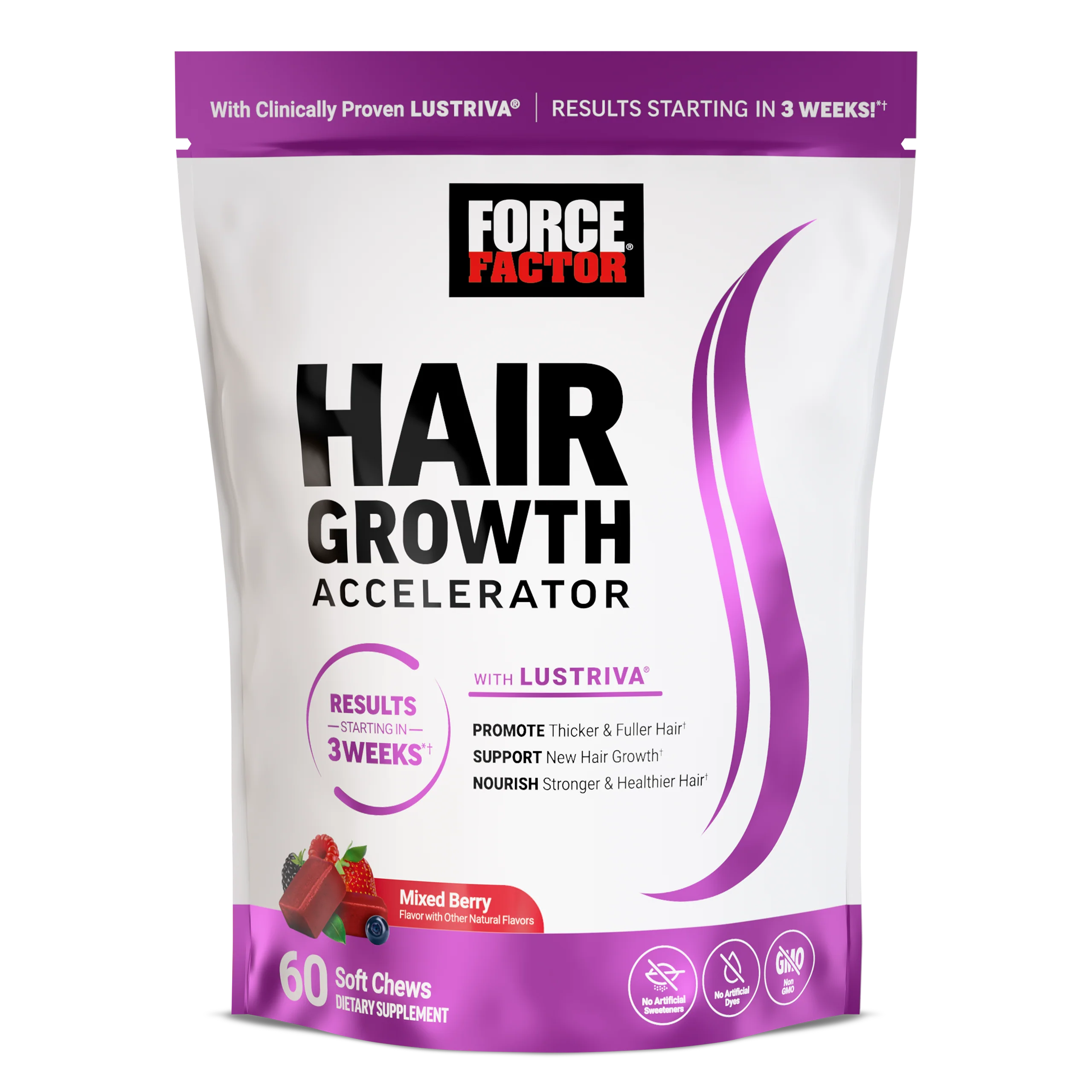 Force Factor - Hair Growth Accelerator Soft Chews, Hair Growth Vitamin ...